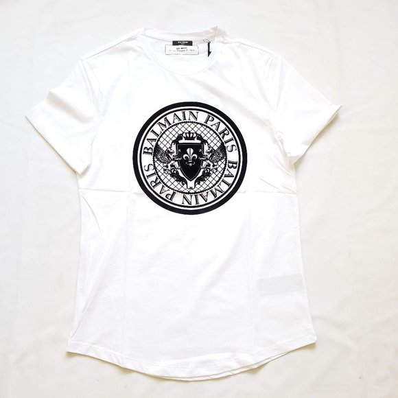 Balmain | Shirts | Balmain Logo Tshirt In White | Poshmark